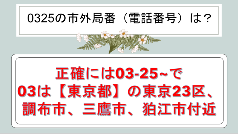 032の市外局番はどこ？0324や0325の地域【電話番号：迷惑電話？23区など東京？】｜白丸くん