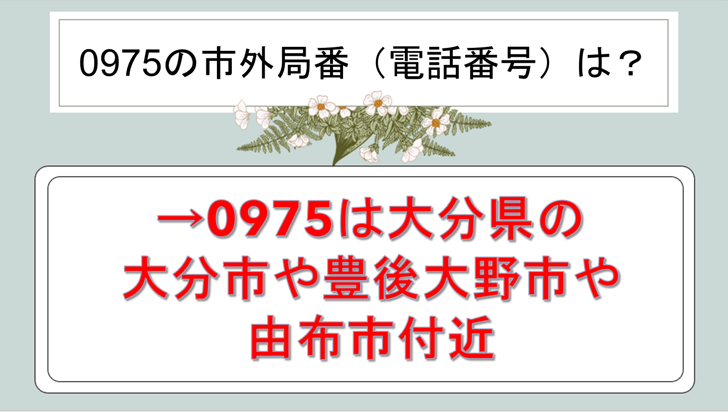 0975の市外局番はどこ？097-574や-558はどこか（地域）？【電話番号：迷惑電話？大分市など大分？】｜白丸くん