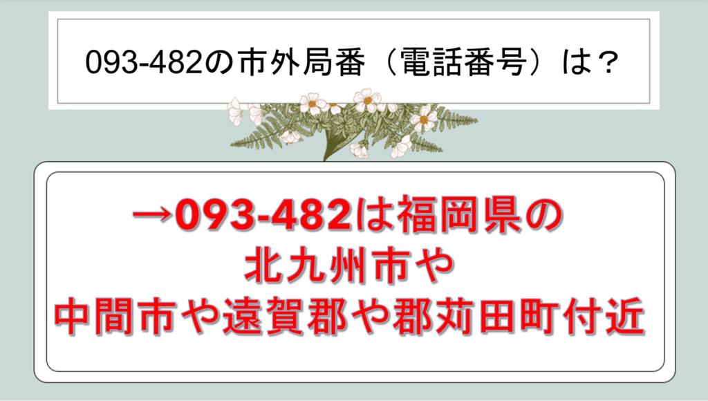 0934の市外局番はどこ？093-482や-413の地域【電話番号：迷惑電話？北九州市など福岡？】｜白丸くん